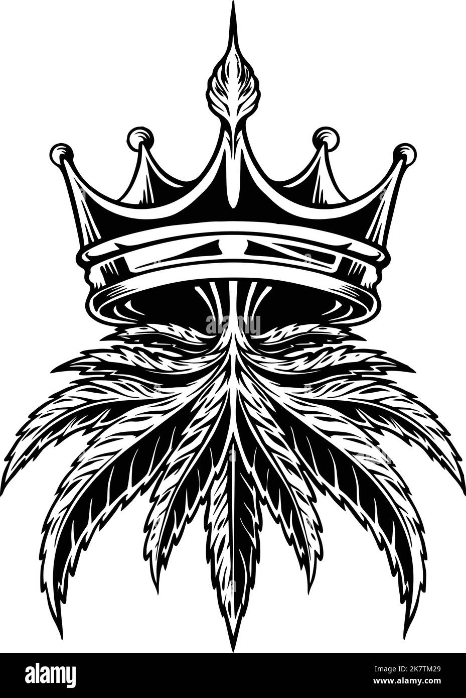 Cannabis Crown Logo Illustrations Monochrome vector illustrations for ...