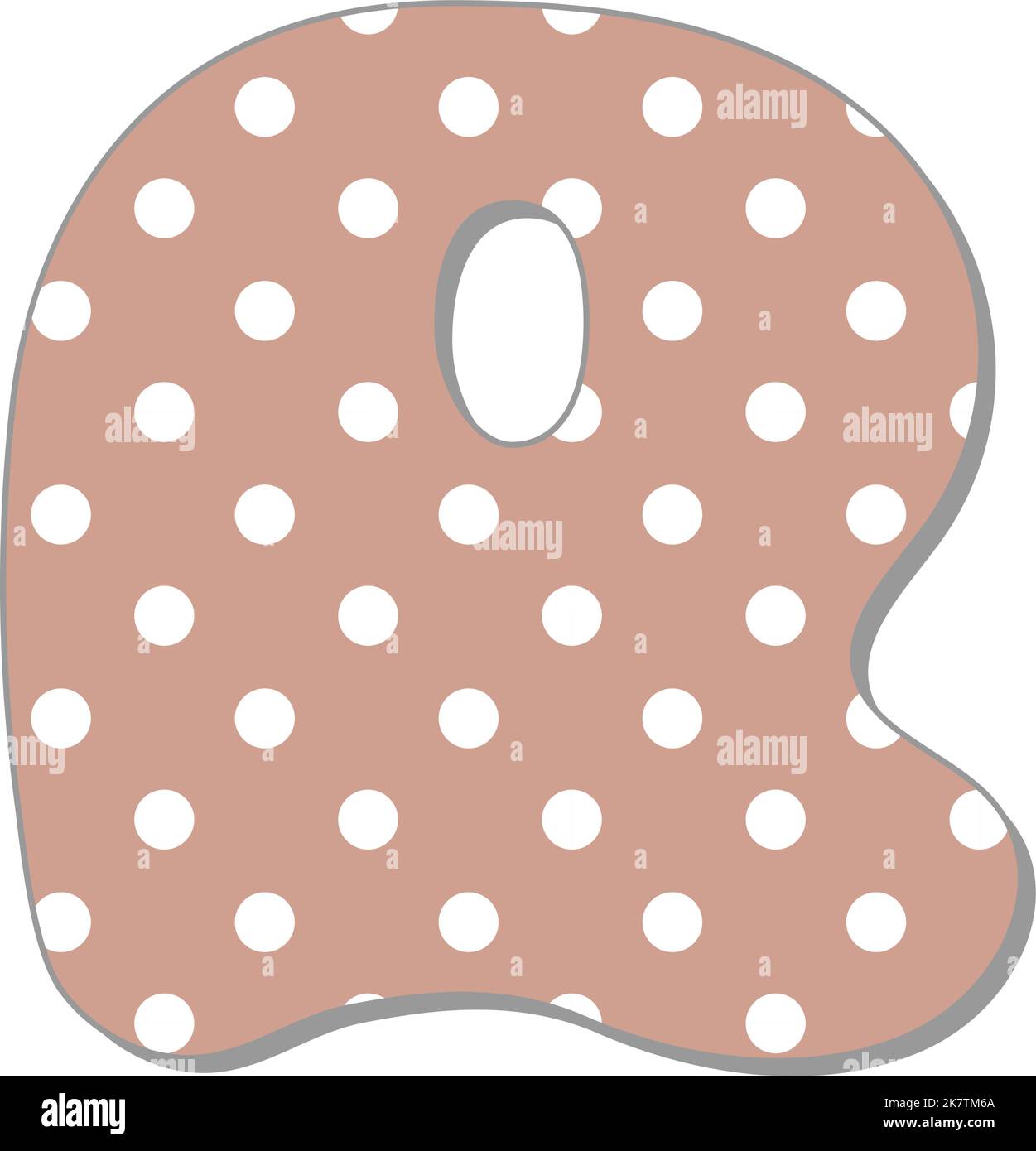 Polka dot letter.Pastel boho polka dots font. Hand drawn letter design ...