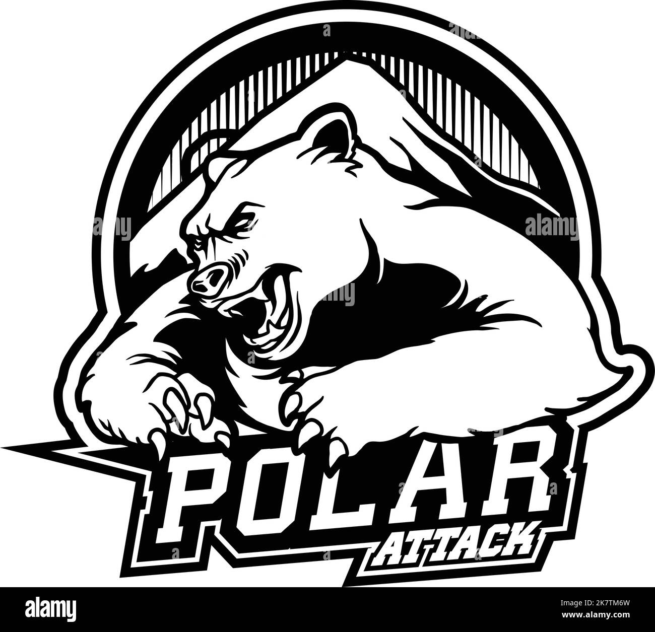 Polar Bear Cartoon Badge Silhouette vector illustrations for your work logo, merchandise t-shirt ...