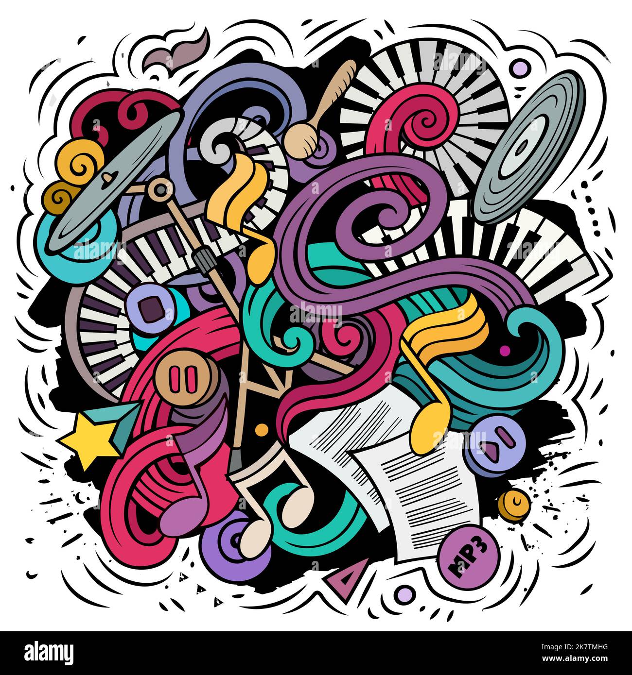 Music cartoon vector illustration Stock Vector Image & Art - Alamy