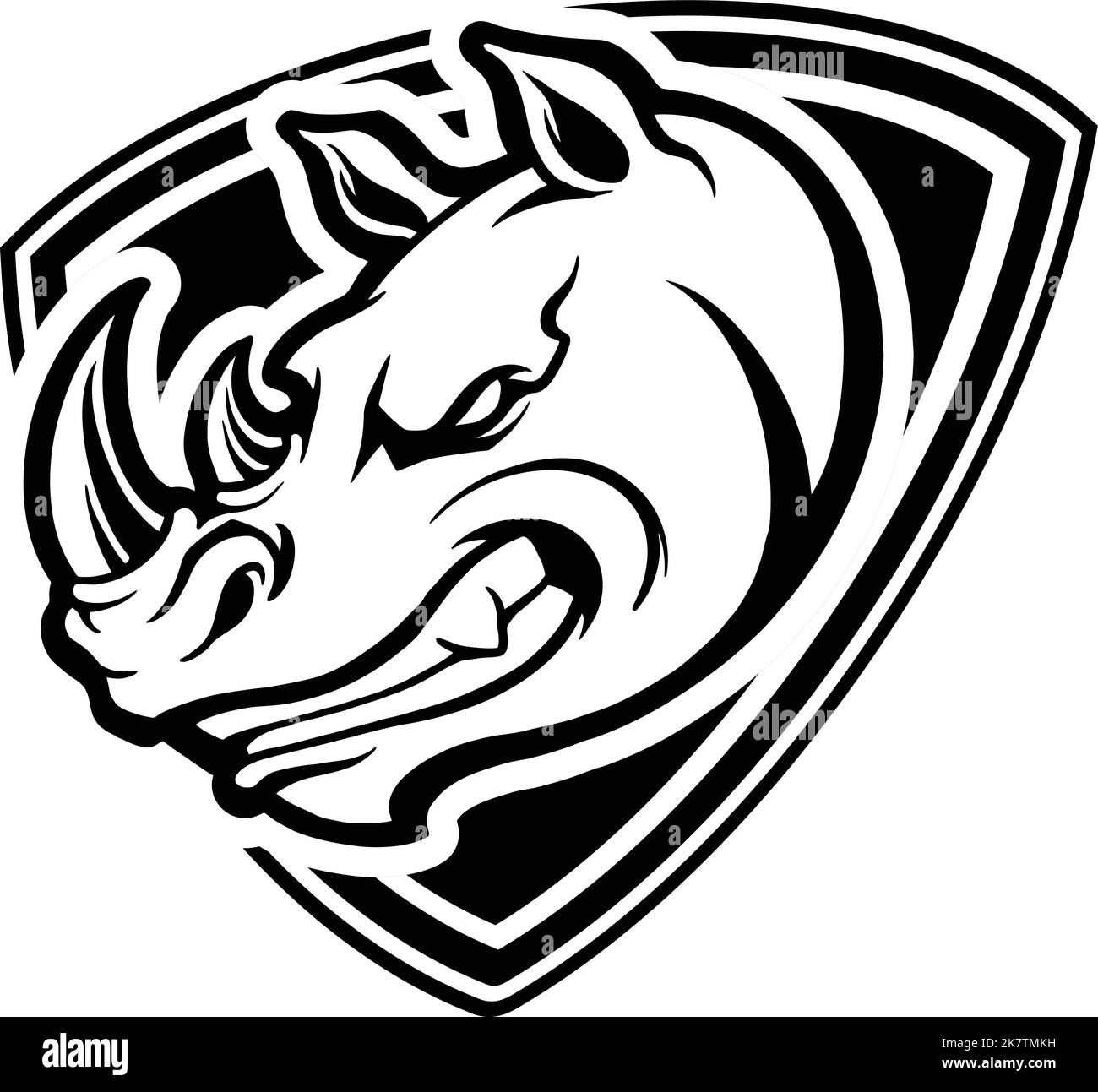 Rhino shield Logo Mascot Monochrome vector illustrations for your work ...