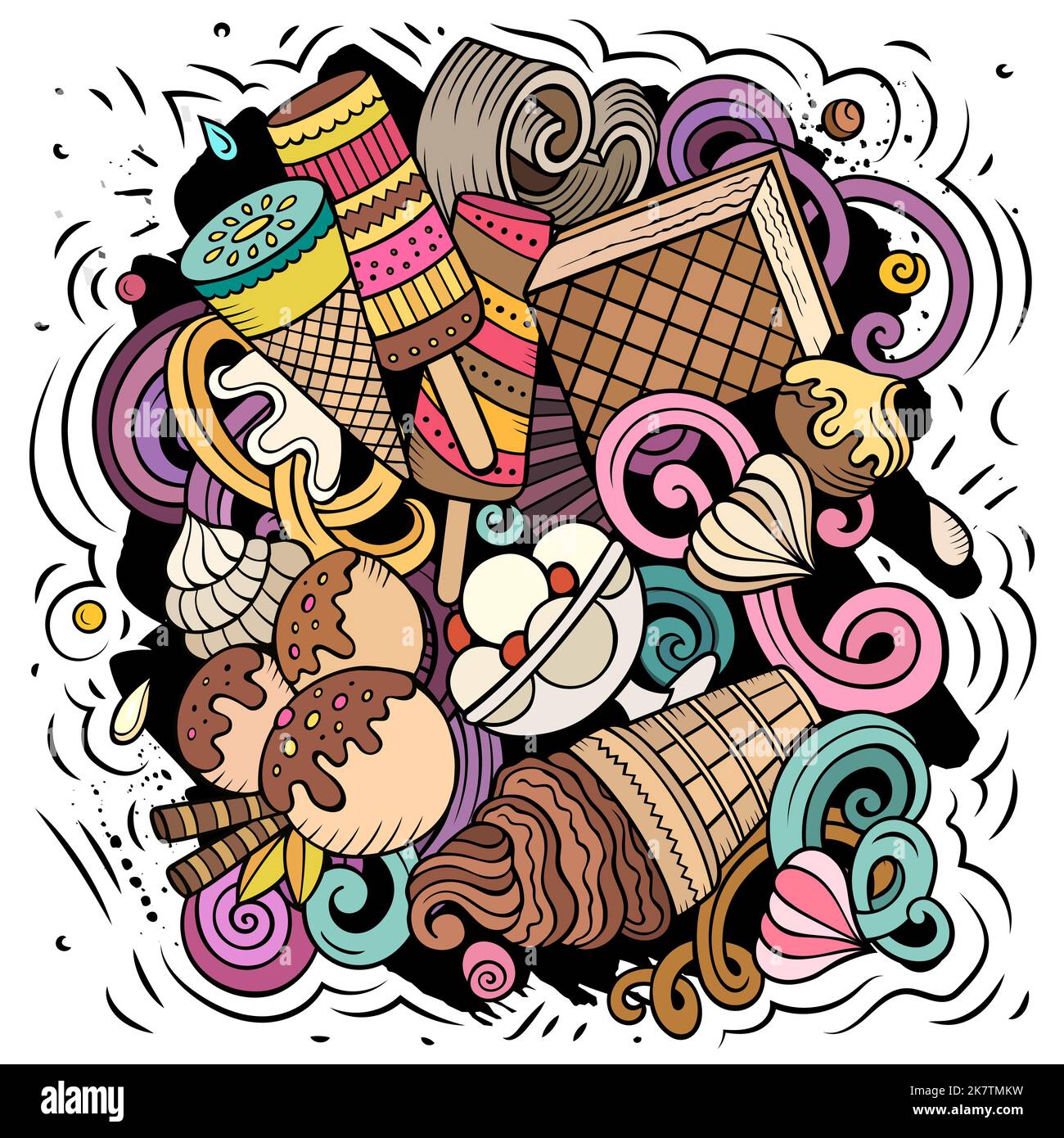 Waffle cup delight Stock Vector Images - Alamy