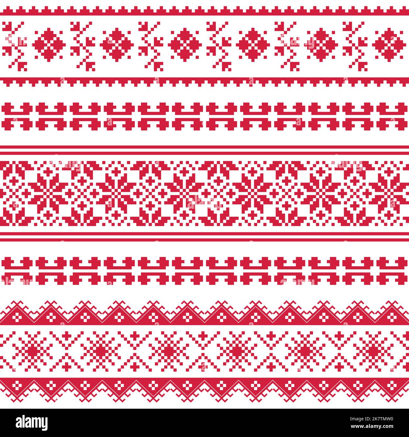 Ukrainian traditional folk art Vyshyvanka seamless cross-stitch pattern ...