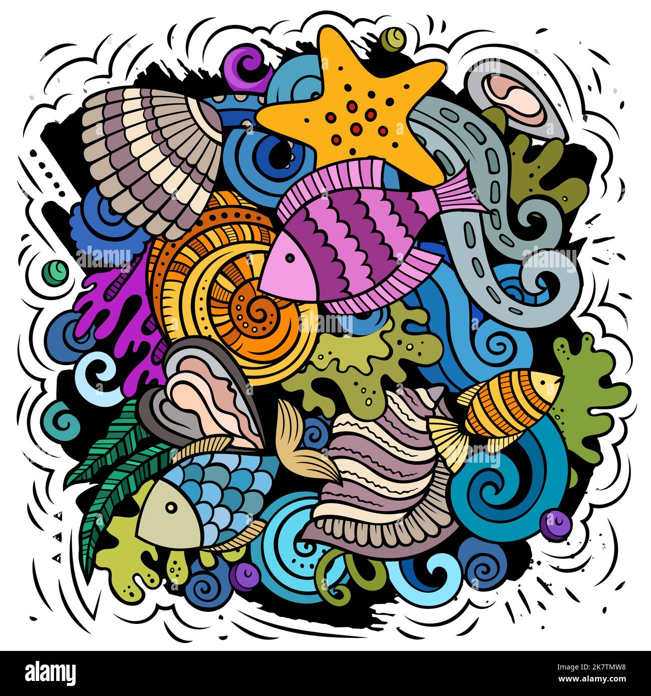 Sea Life cartoon vector illustration Stock Vector Image & Art - Alamy