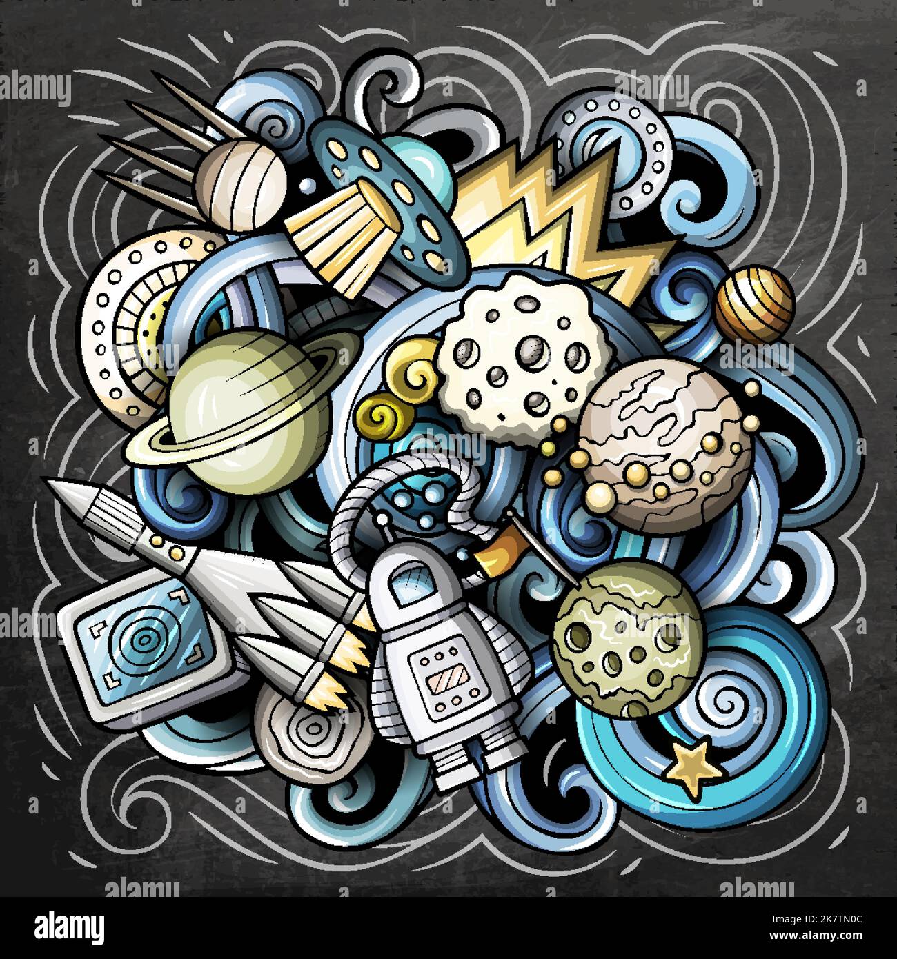 Space cartoon vector illustration Stock Vector Image & Art - Alamy