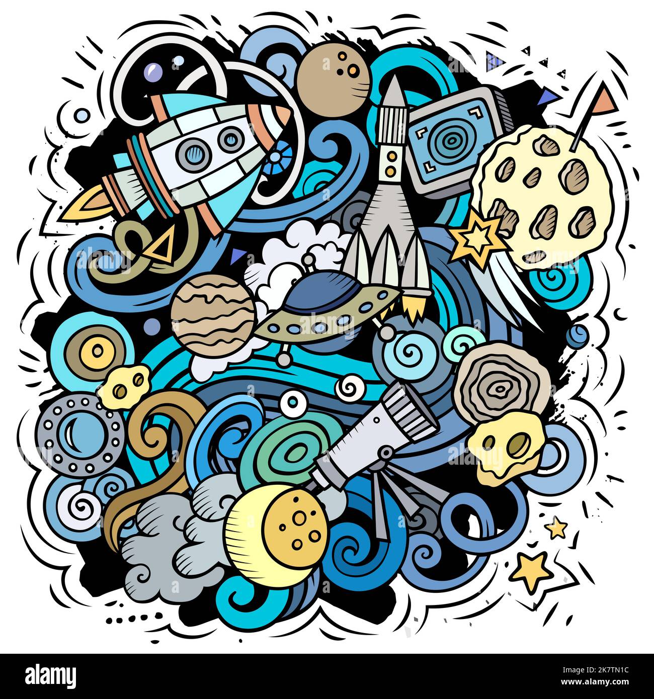 Space cartoon vector illustration Stock Vector Image & Art - Alamy