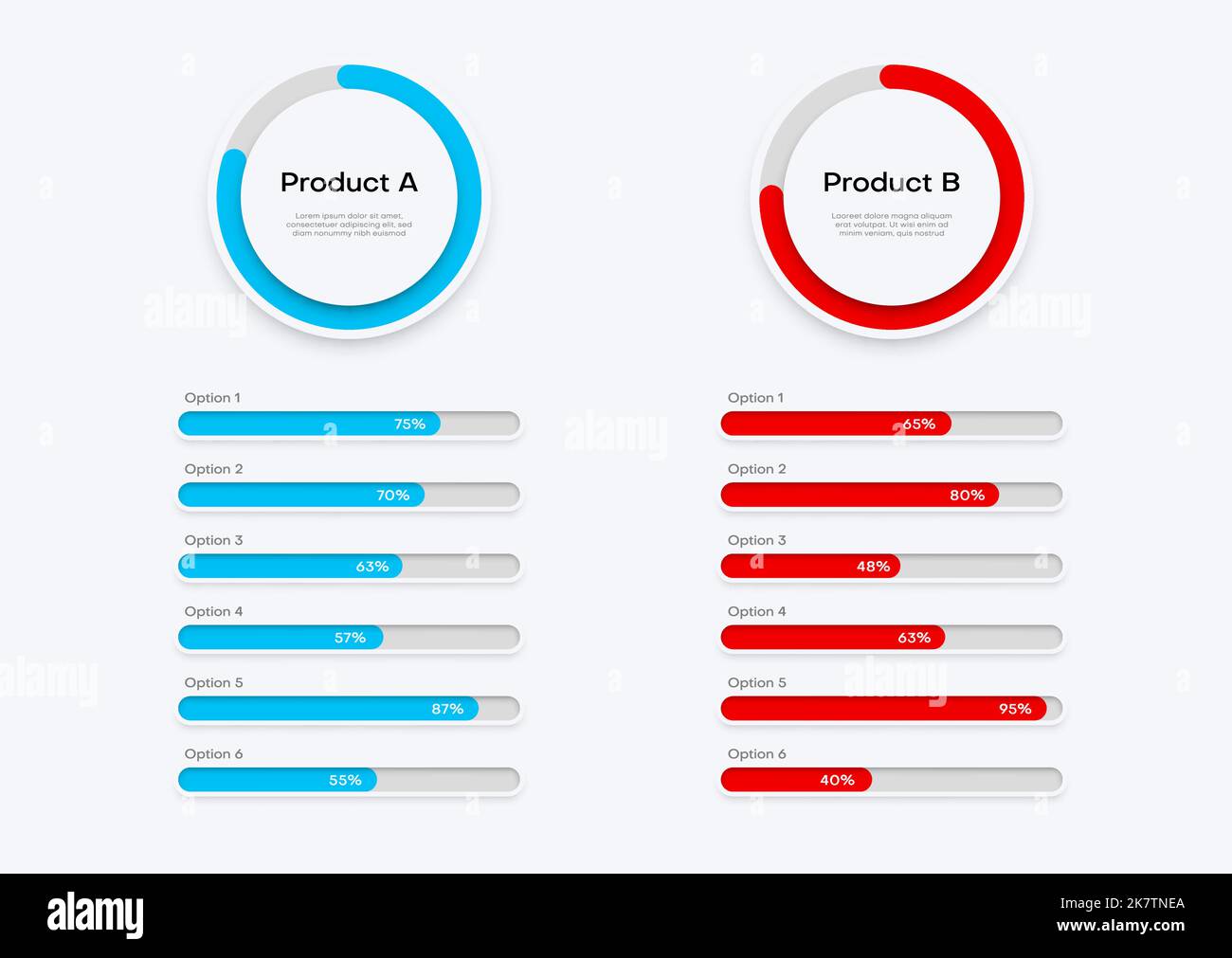 Comparison table. Product compare bar, chart infographics or options ... Comparison table. Product compare bar, chart infographics or options ...