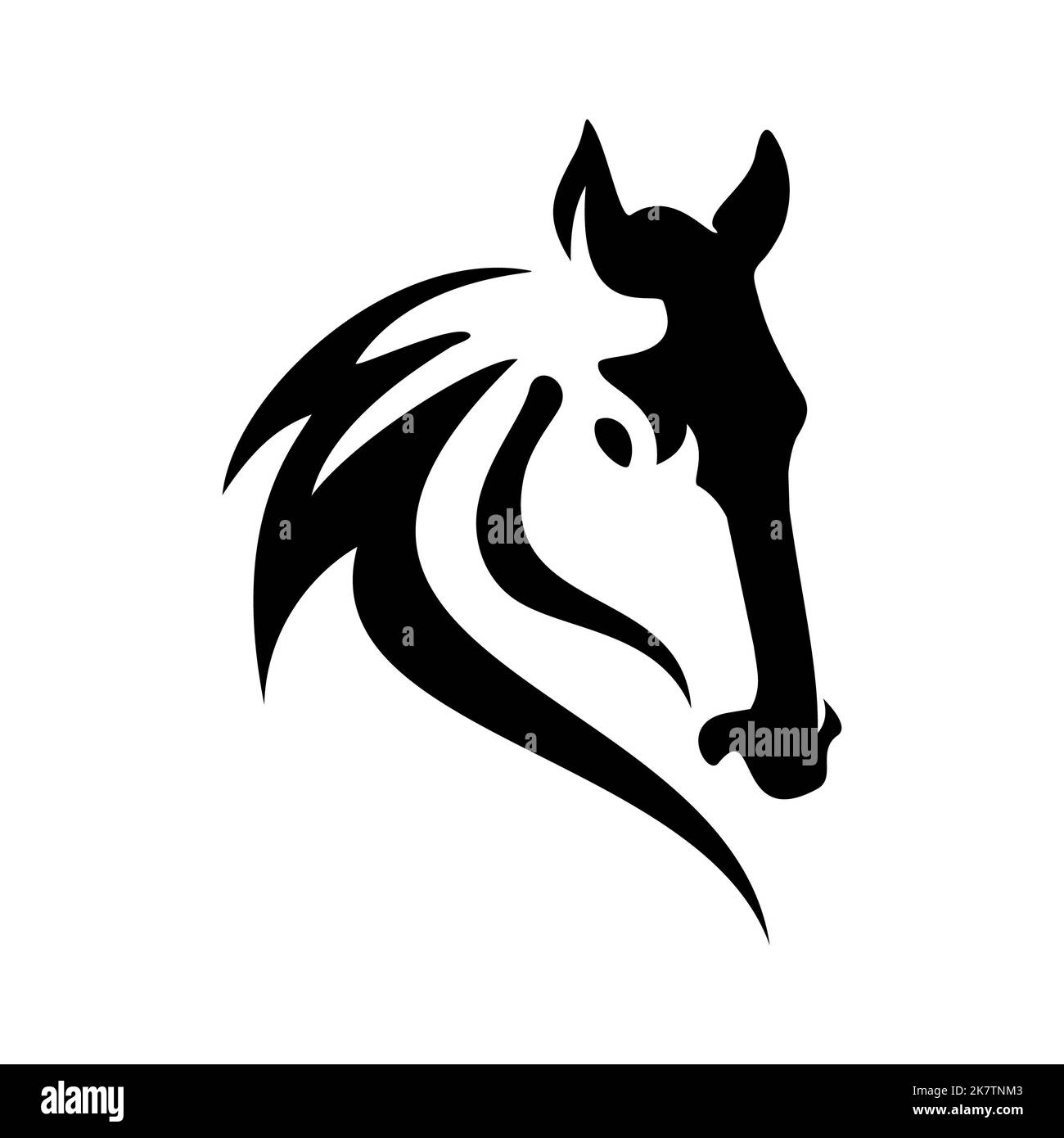 Silhouette round head horse vector icon on the modern flat style for ... Silhouette round head horse vector icon on the modern flat style for ...