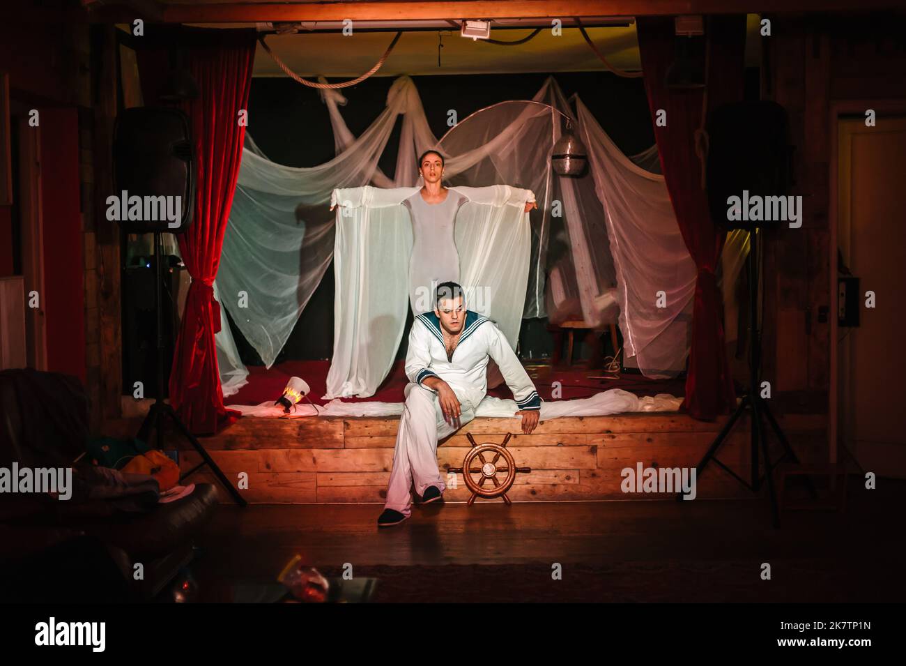 Theater actor artists player thespian perform play for audience on ...