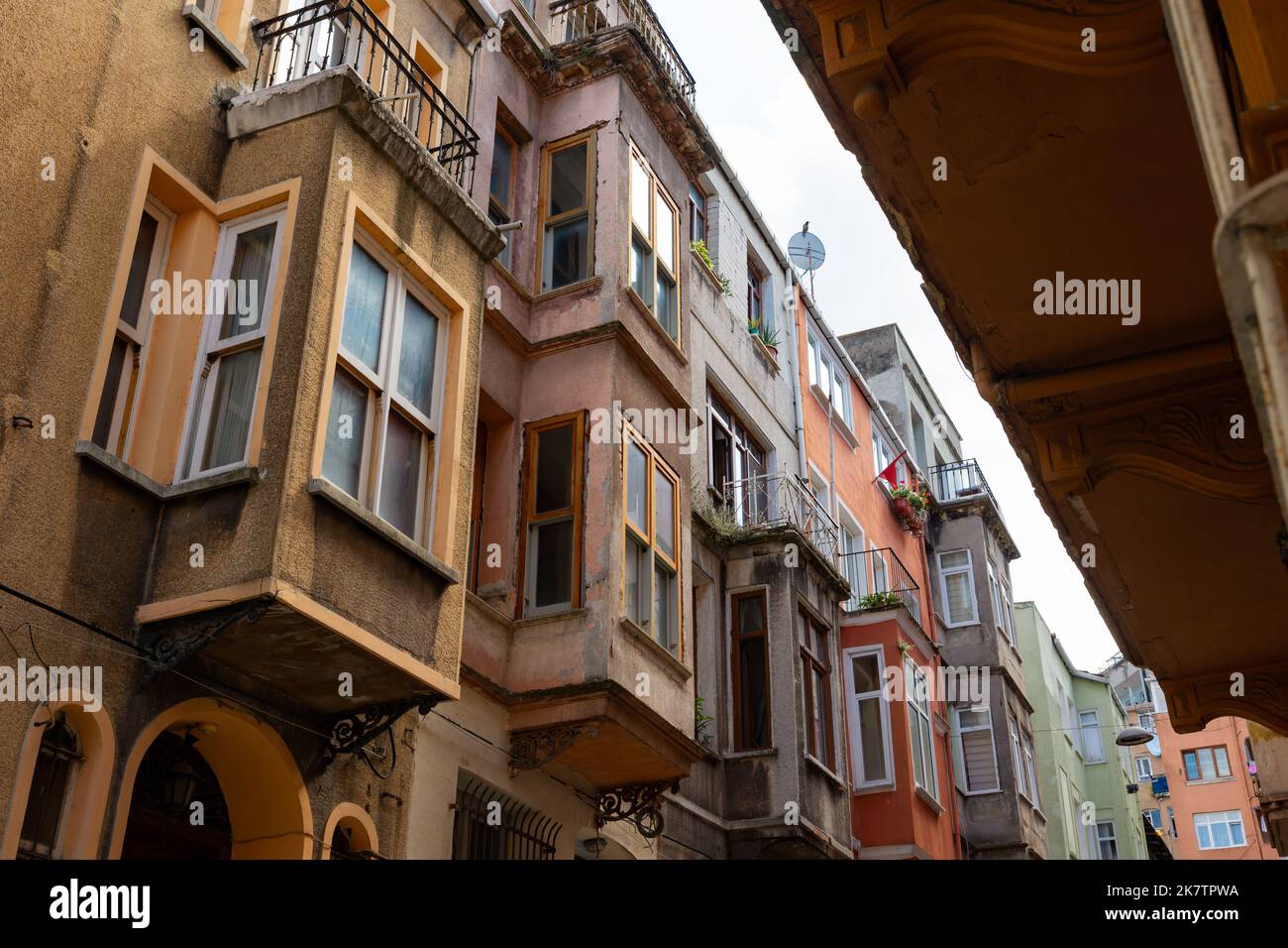 Balat houses. Traditional Turkish Houses in Balat district of Istanbul ...