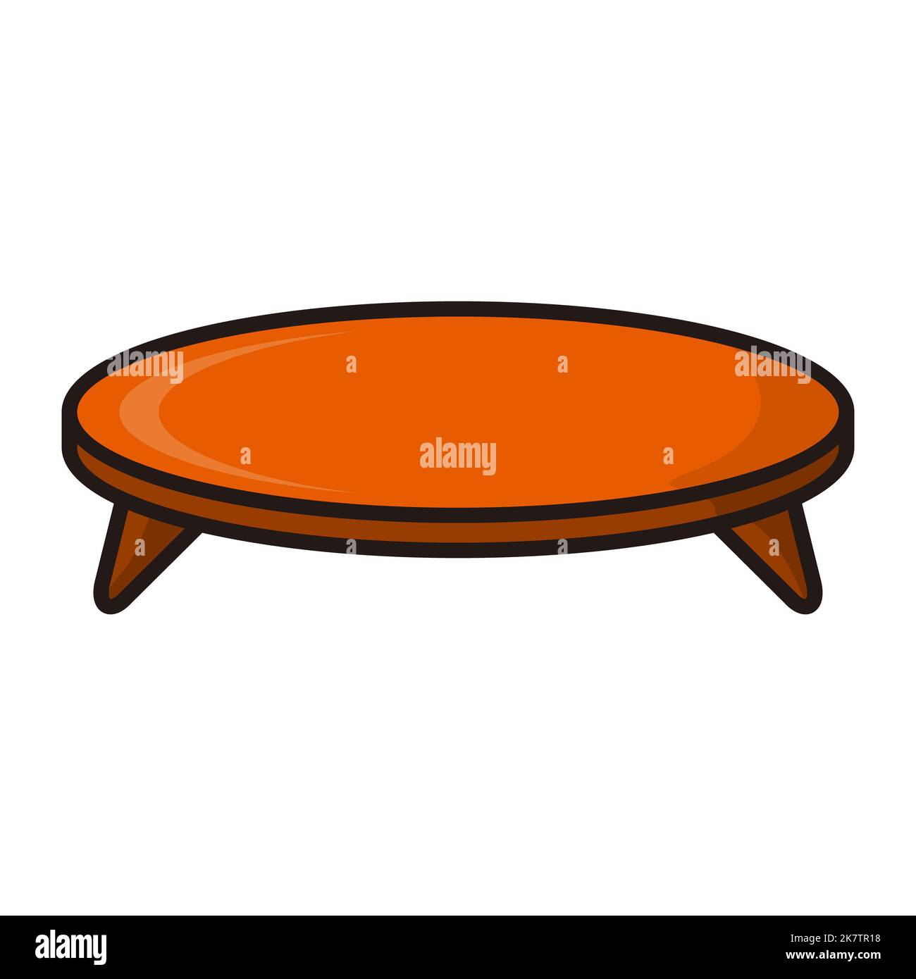 Round table simple vector icon. Monochrome beige furniture pictogram ...