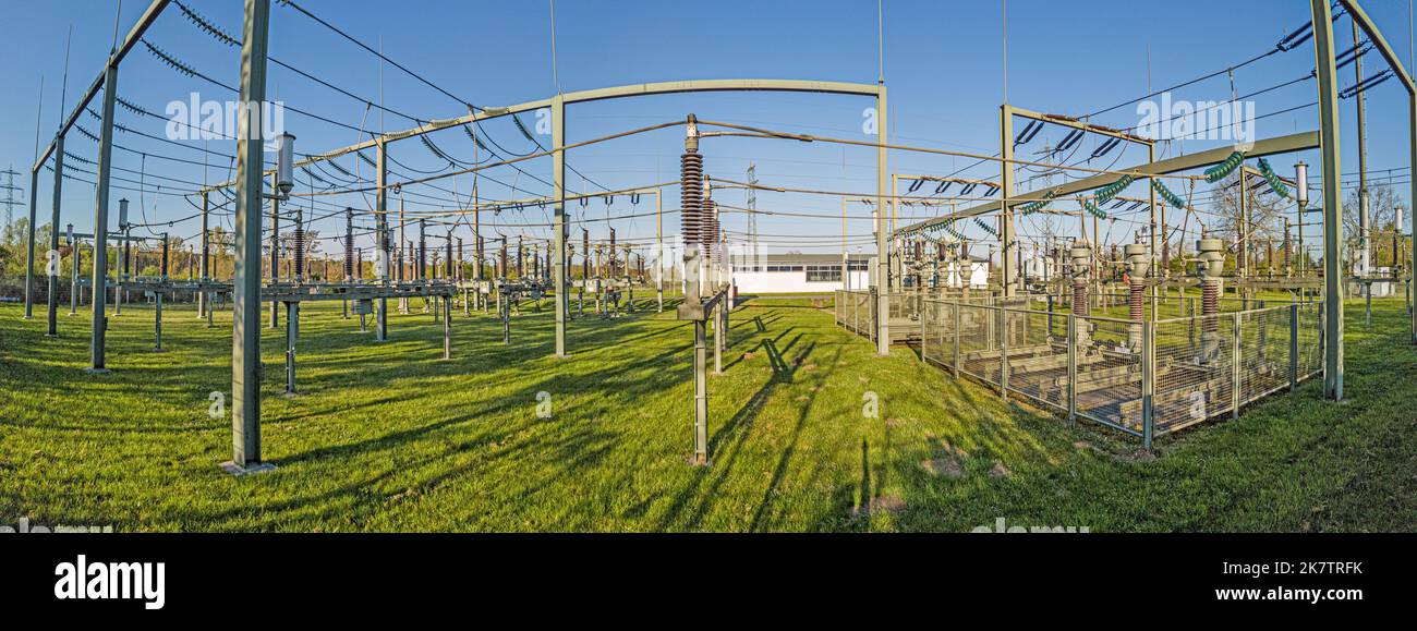 Picture of a german substation during the day with blue sky Stock Photo ...