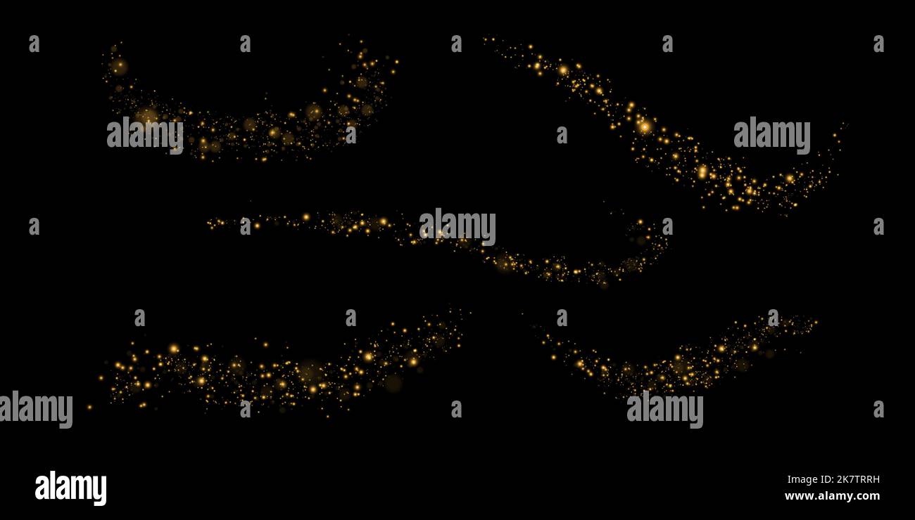 Light gold dust png set. Bokeh light lights effect background ...