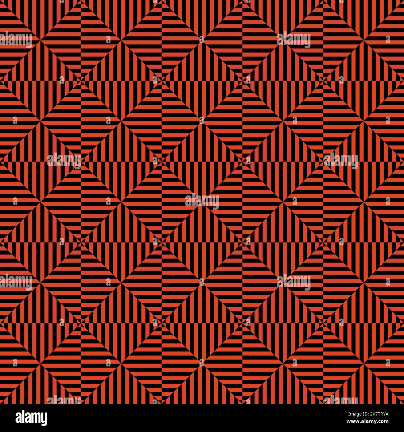 Vector Seamless Pattern With Optical Illusion Geometric Background With Visual Distortion