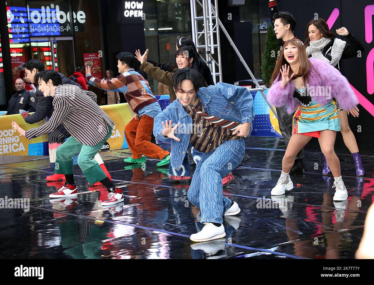 KPOP Broadway cast perform on Good Morning America in Time Square. -PICTURED: KPOP Broadway cast ...