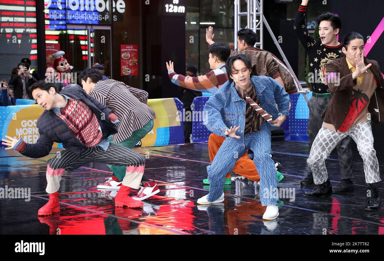 KPOP Broadway cast perform on Good Morning America in Time Square. -PICTURED: KPOP Broadway cast ...