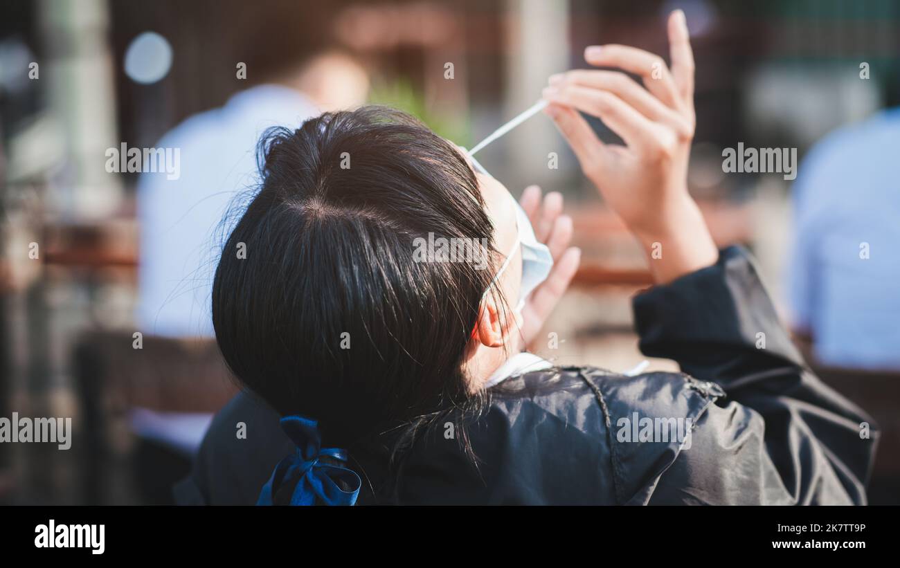 Students swab COVID-19 testing by Rapid Antigen Test kit at school with ...