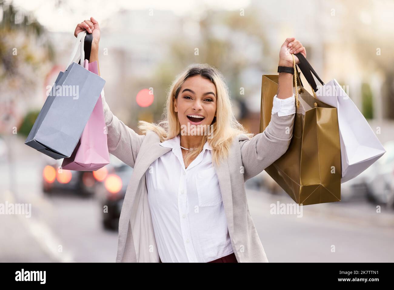 Shopping mission Complete. Cropped portrait of an attractive young ...