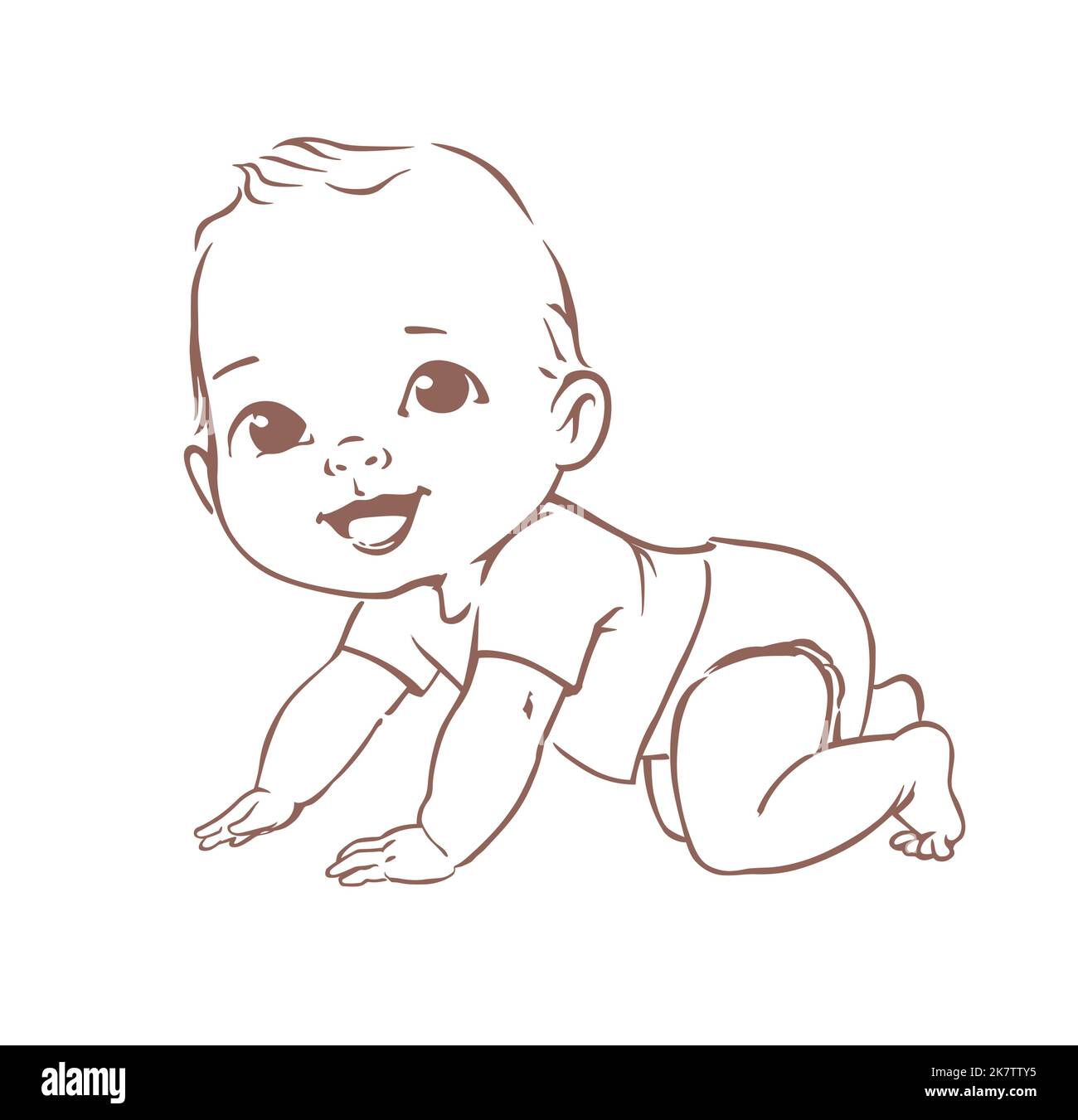 Baby Crawling Outline