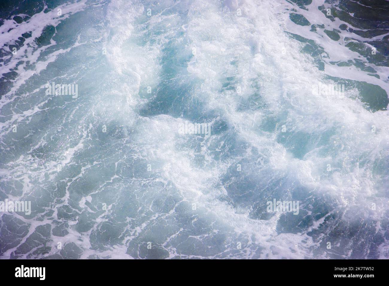 Ocean waves and sea foam, at the tropical island in the Philippines ...
