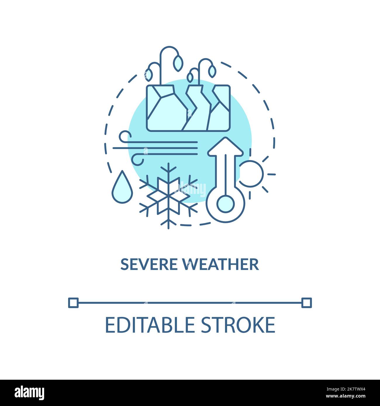 Severe weather impact turquoise concept icon Stock Vector Image & Art ...