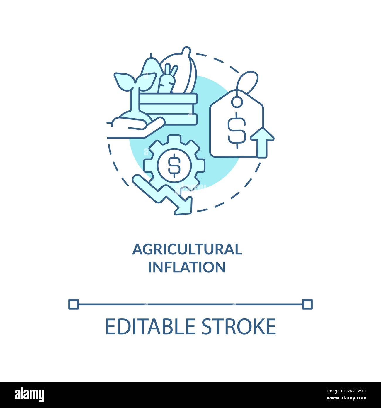 Agricultural inflation turquoise concept icon Stock Vector Image & Art ...