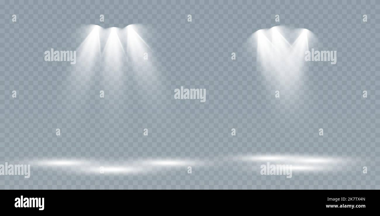 Set of vector spotlights. various forms of light. Stage spotlights ...