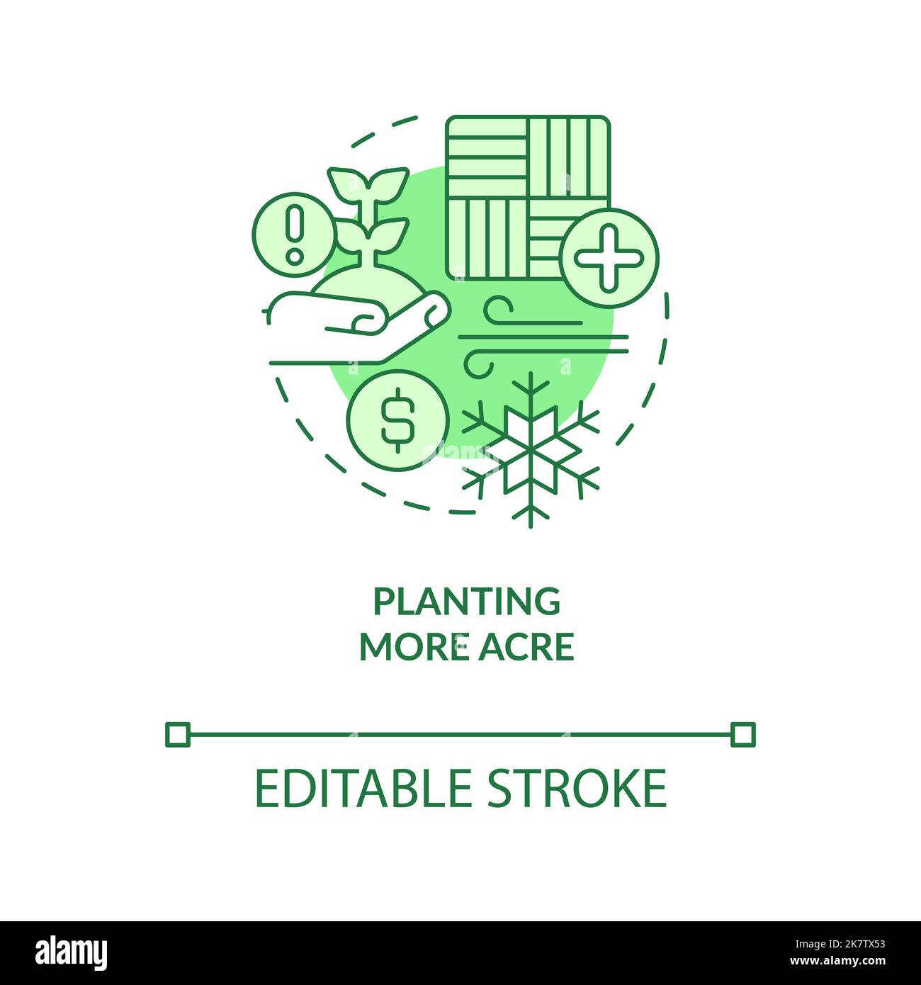 Planting more acres green concept icon Stock Vector Image & Art - Alamy