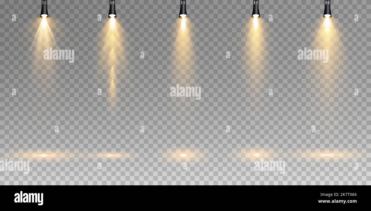 Set of vector spotlights. various forms of light. Stage spotlights ...