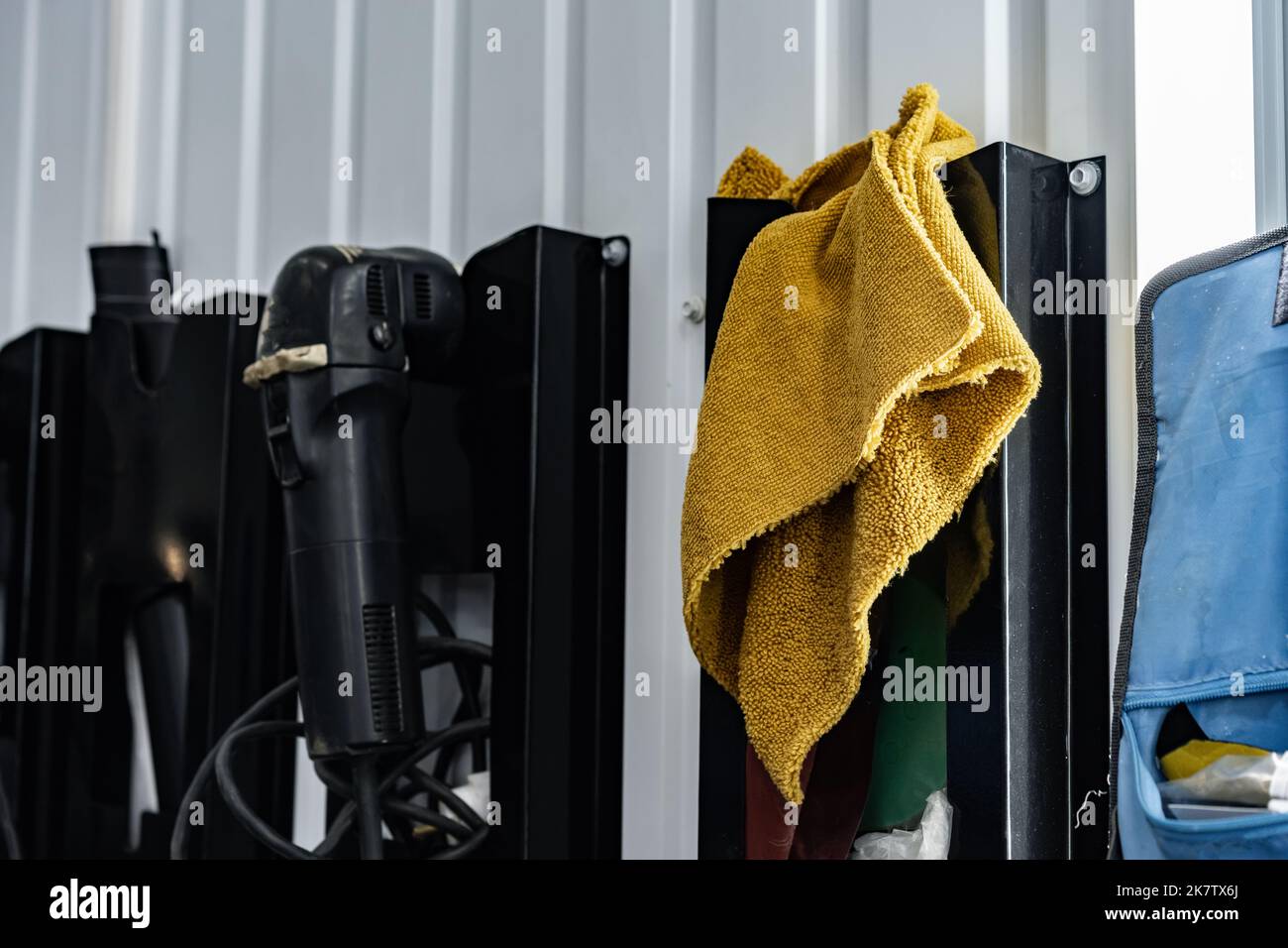 Working tools in a car detailing center Stock Photo - Alamy