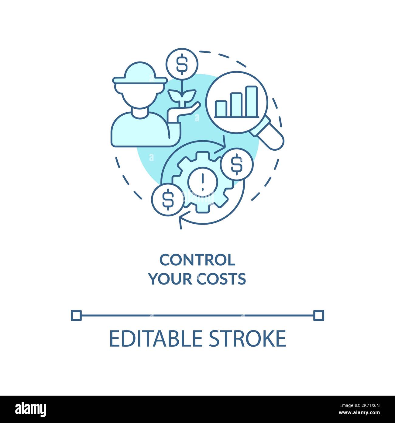 Control your agro costs turquoise concept icon Stock Vector Image & Art ...