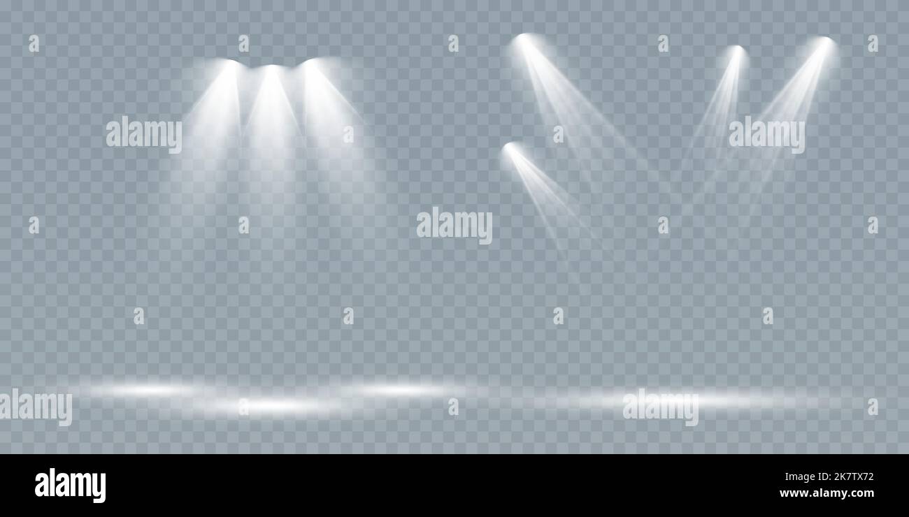 Set of vector spotlights. various forms of light. Stage spotlights ...