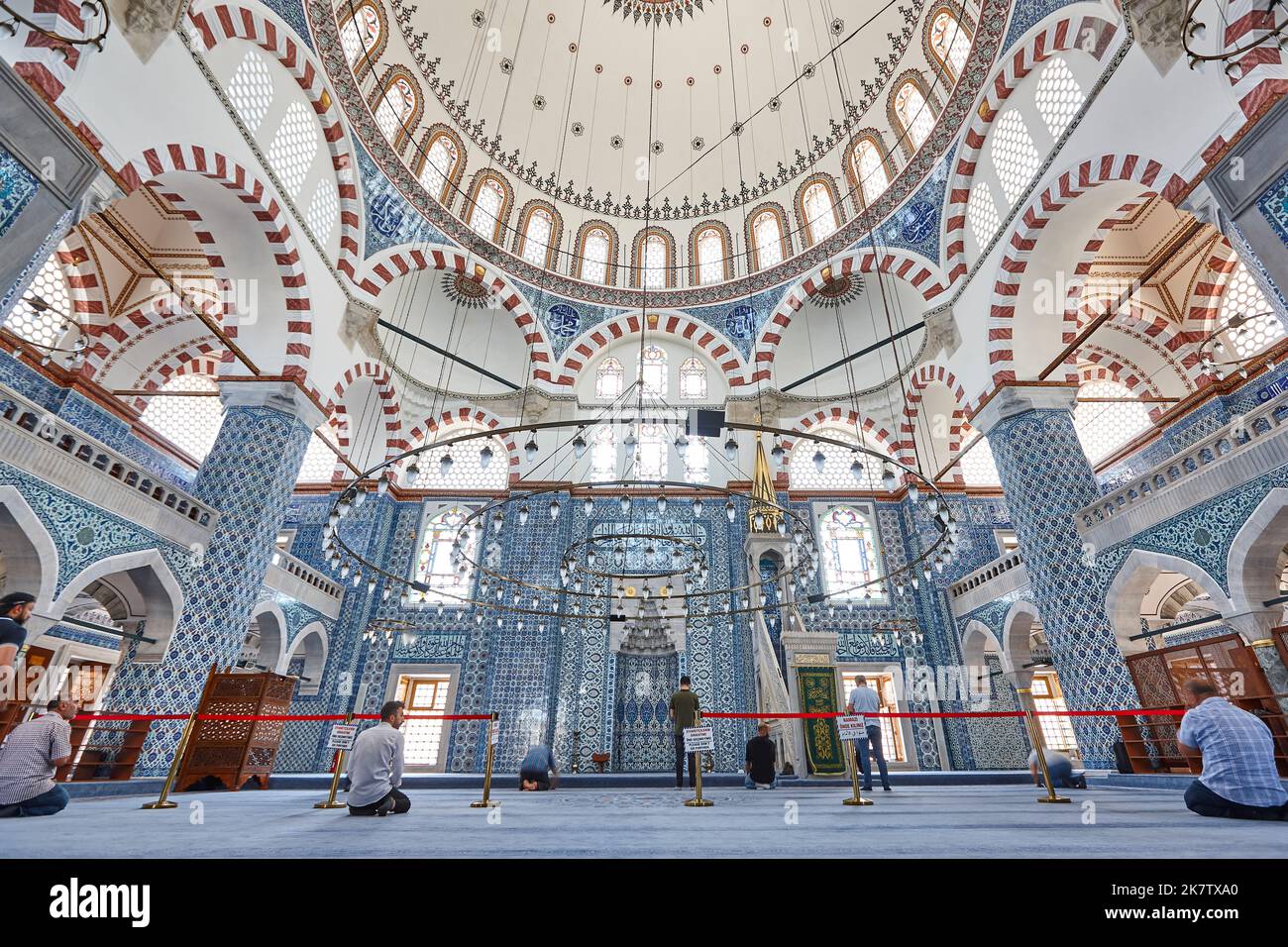 Rustem pasha mosque interior. Iznik tiles. Islamic Istanbul, Turkey ...