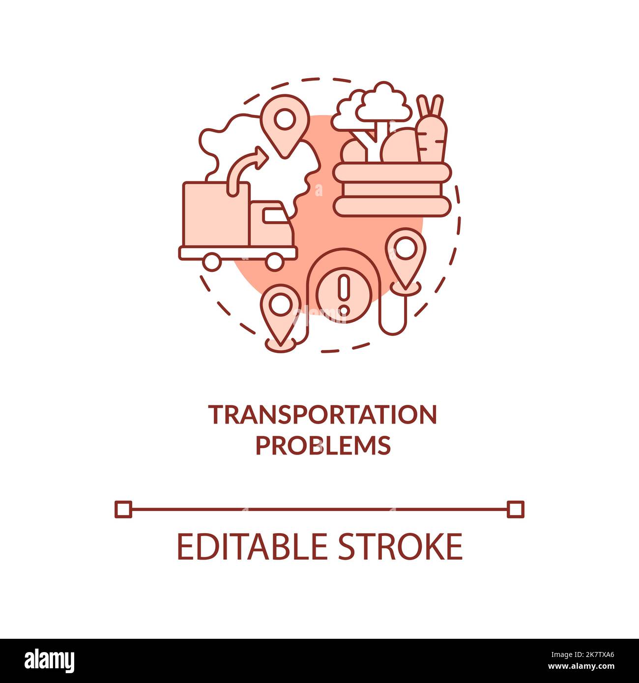 Transportation problems red concept icon Stock Vector Image & Art - Alamy