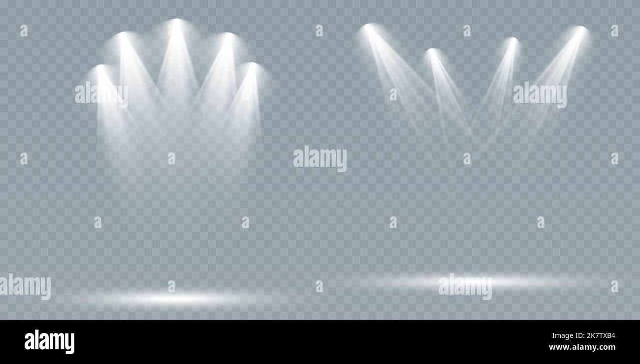 Set of vector spotlights. various forms of light. Stage spotlights ...