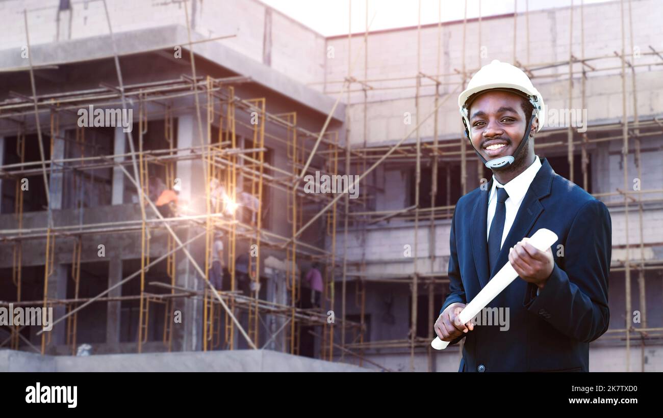 African architects engineer manager is working together in the ...