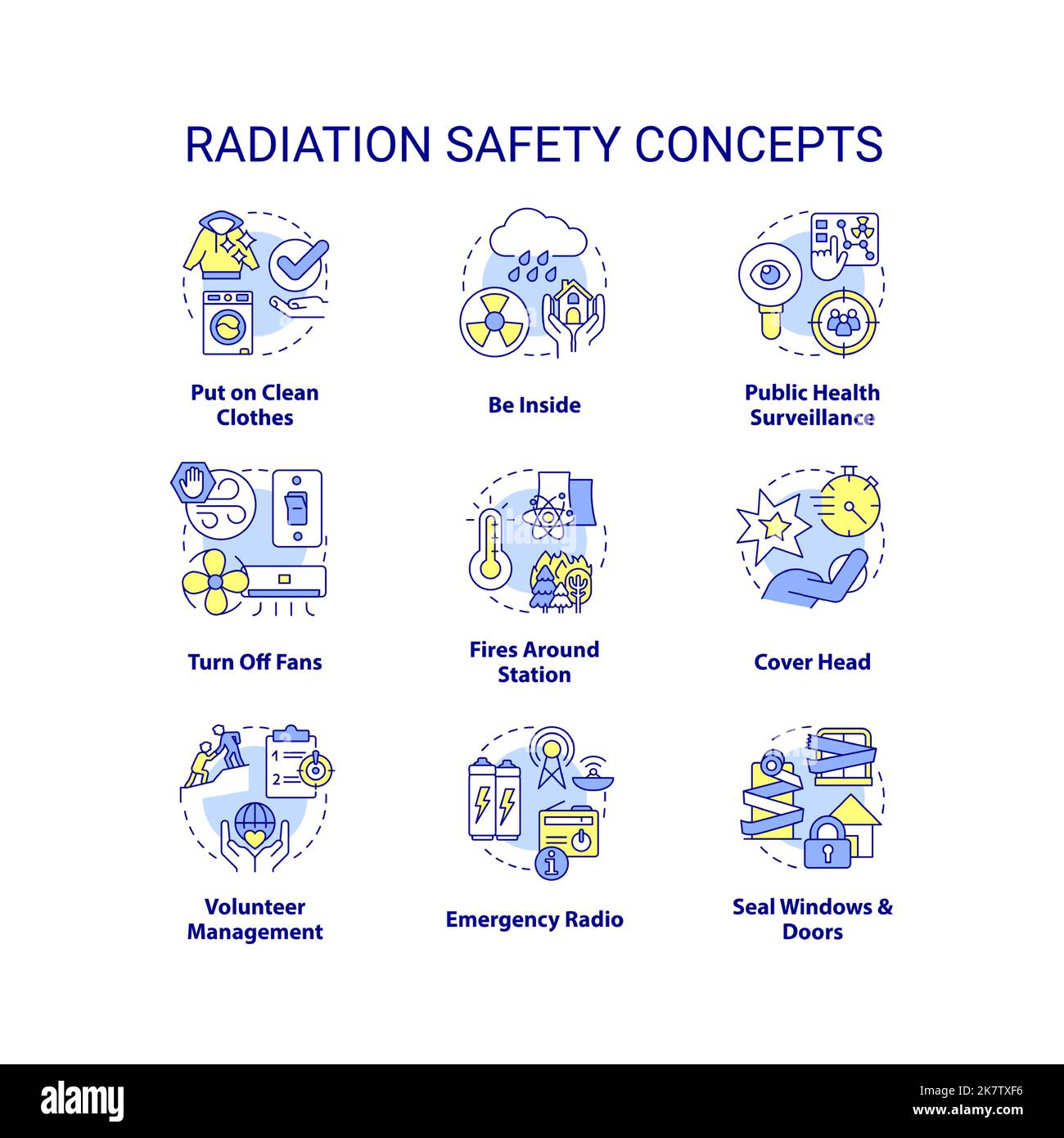 Toxic radiation icons set Cut Out Stock Images & Pictures - Alamy