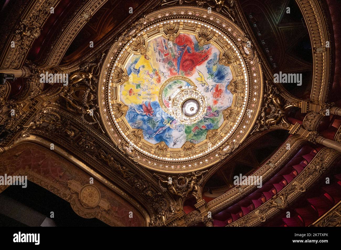 Paris (France): Palais Garnier (Opera Garnier) with its ceiling ...