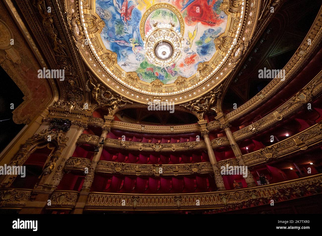 Paris (France): Palais Garnier (Opera Garnier) with its ceiling ...