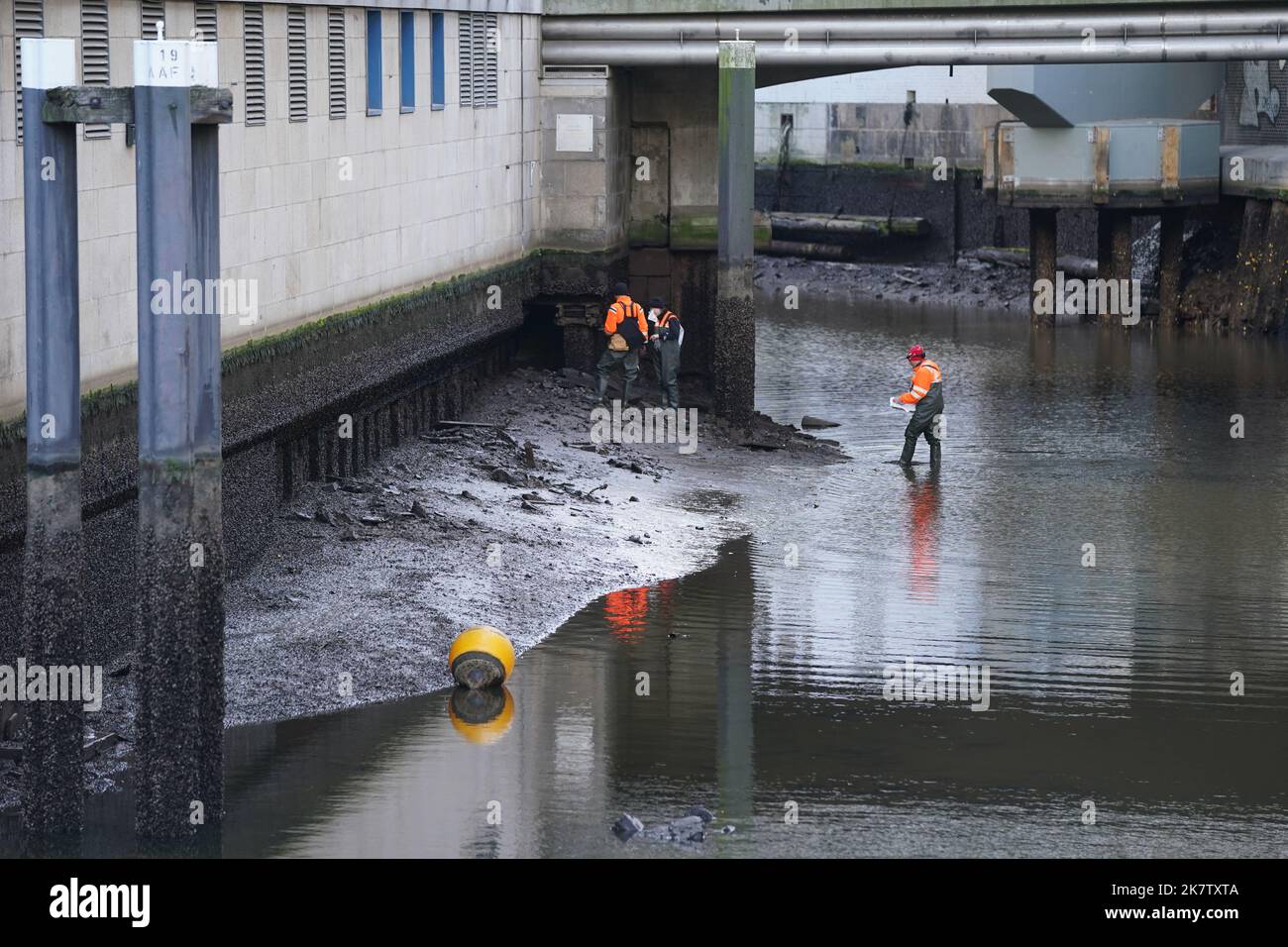 19 October 2022, Hamburg: Employees of the State Office for Roads ...