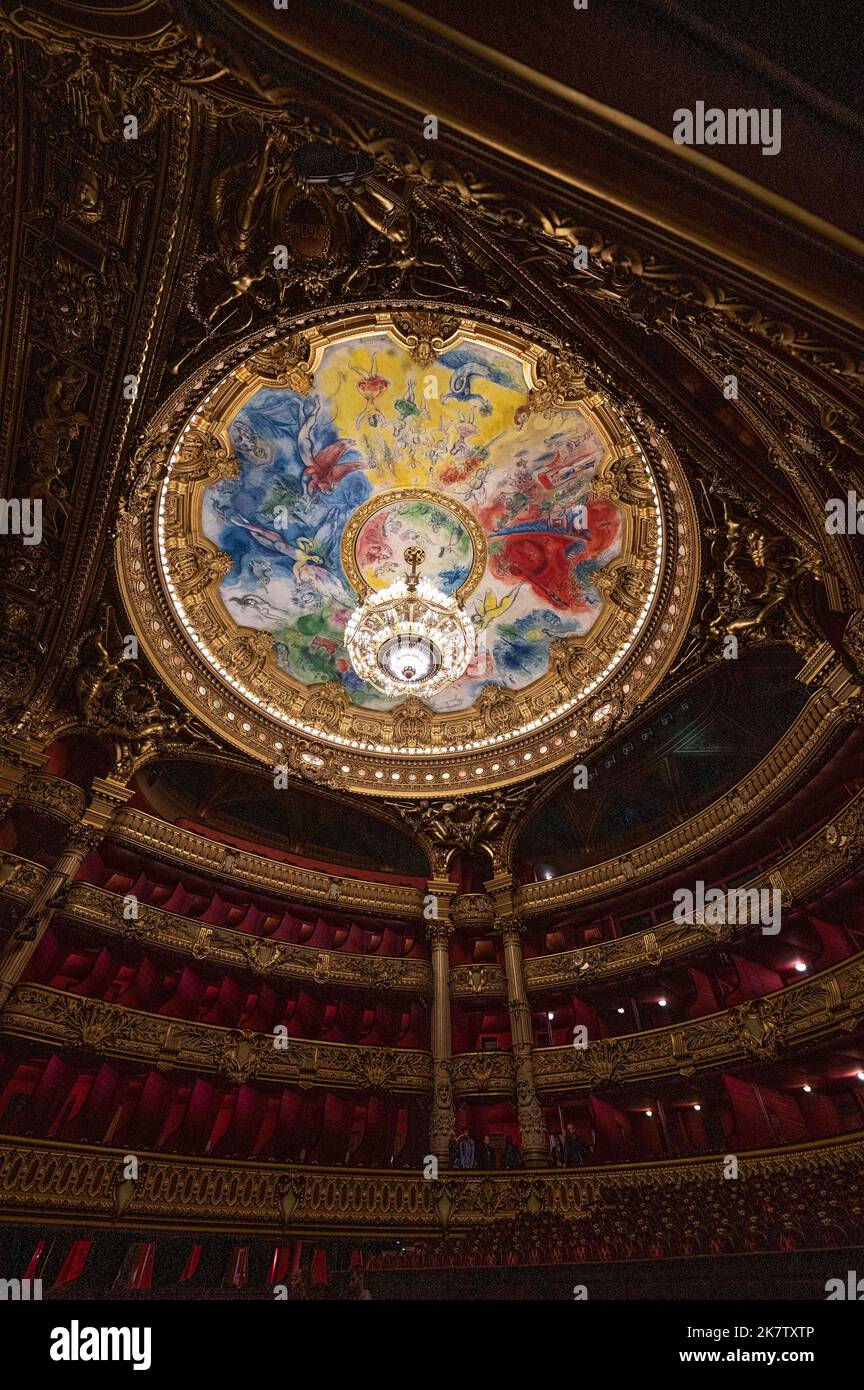 Paris (France): Palais Garnier (Opera Garnier) with its ceiling ...