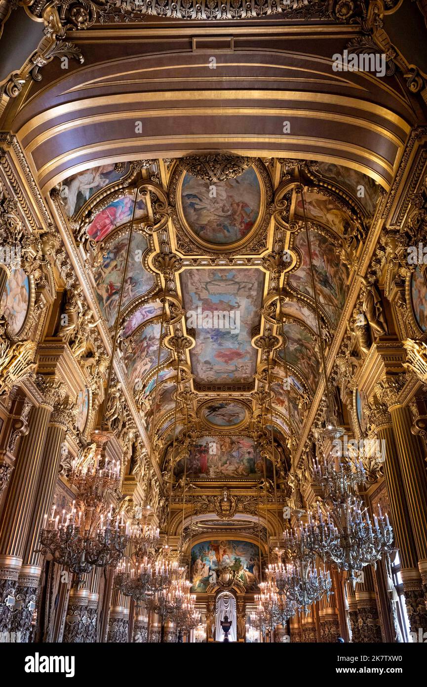 Paris (France): the Opera Garnier and the gallery of the Grand Foyer ...