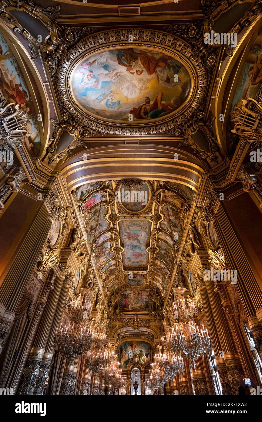 Paris (France): the Opera Garnier and the gallery of the Grand Foyer ...