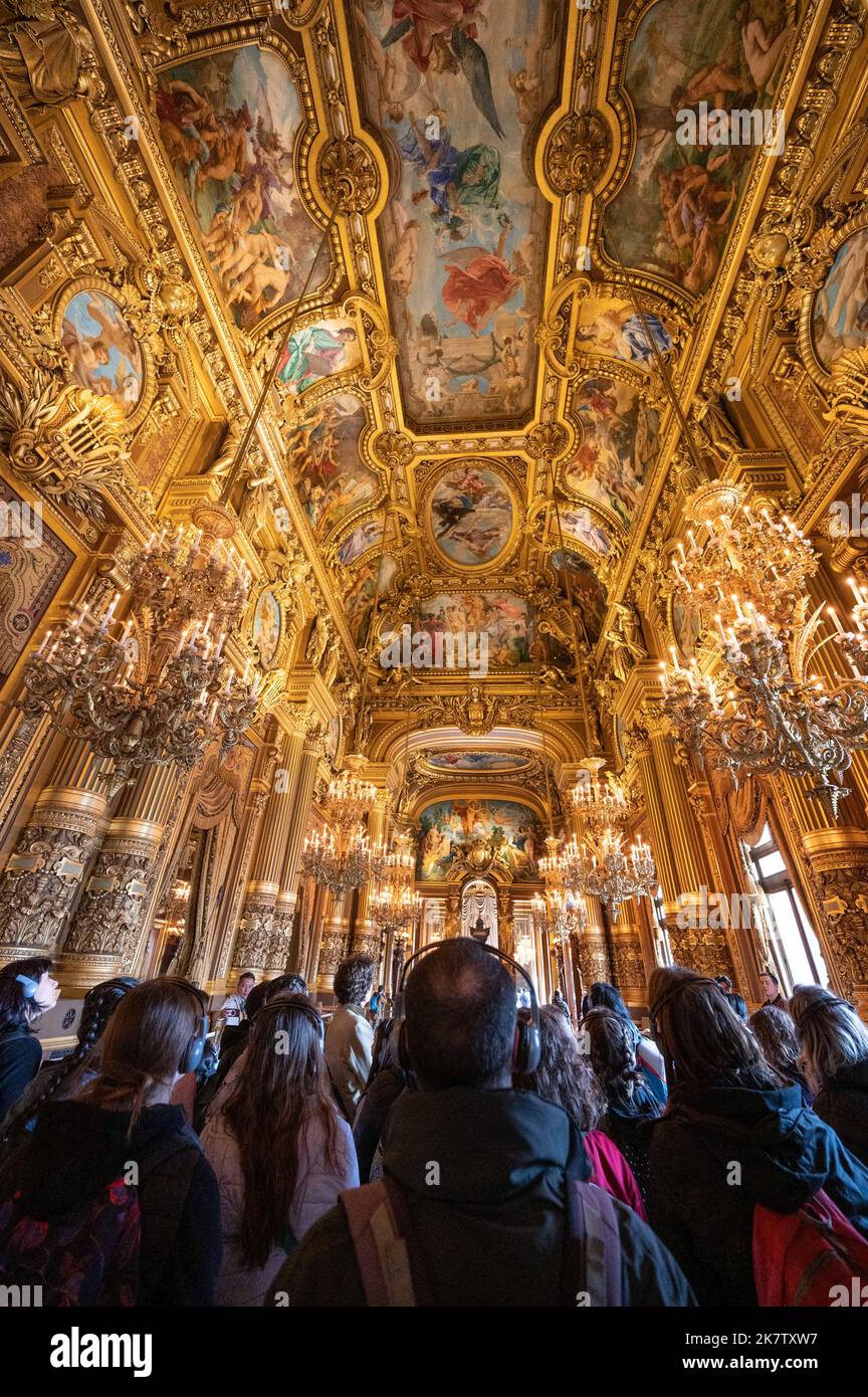 Paris (France): the Opera Garnier and the gallery of the Grand Foyer ...
