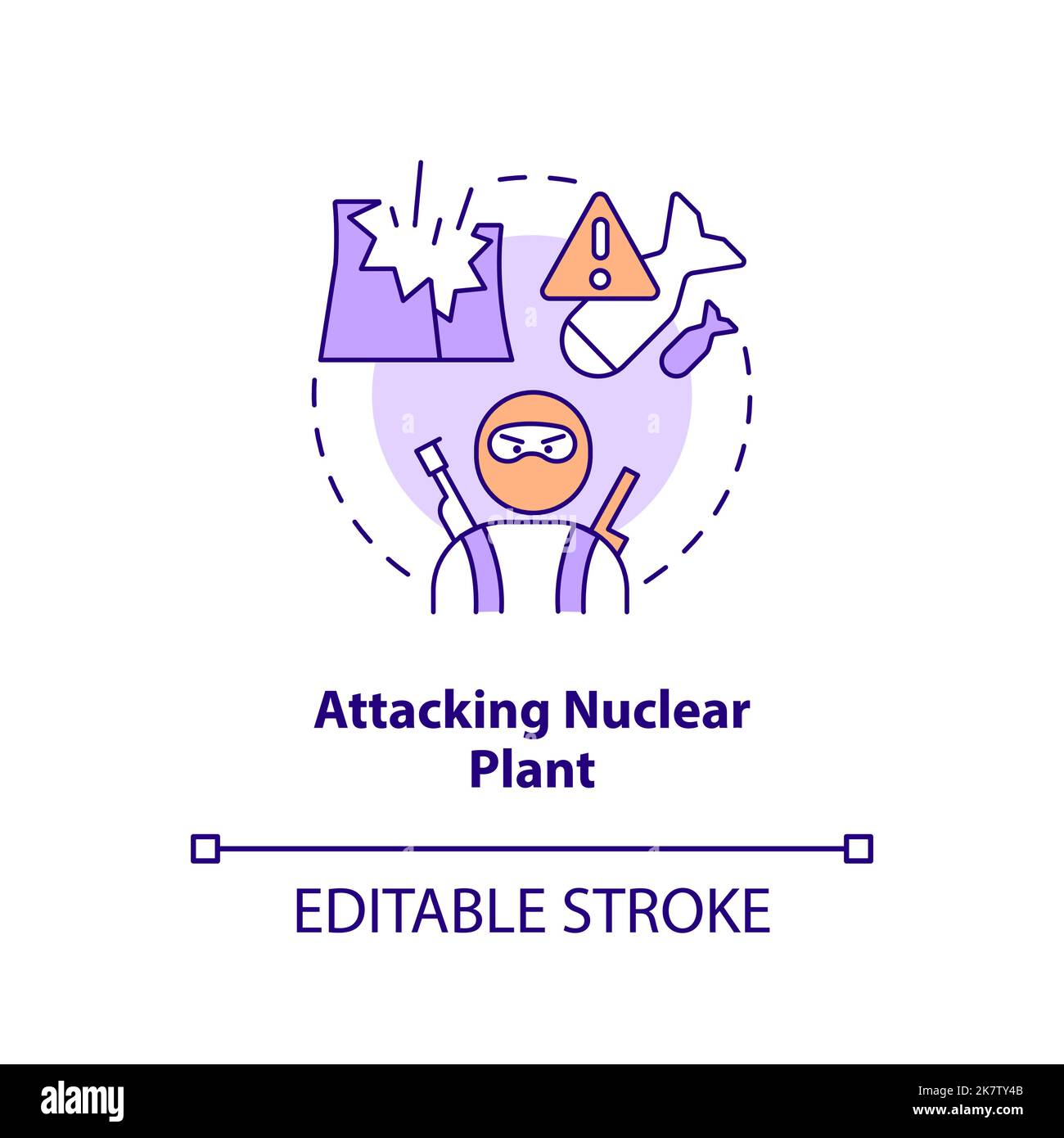 Attacking nuclear plant concept icon Stock Vector Image & Art - Alamy