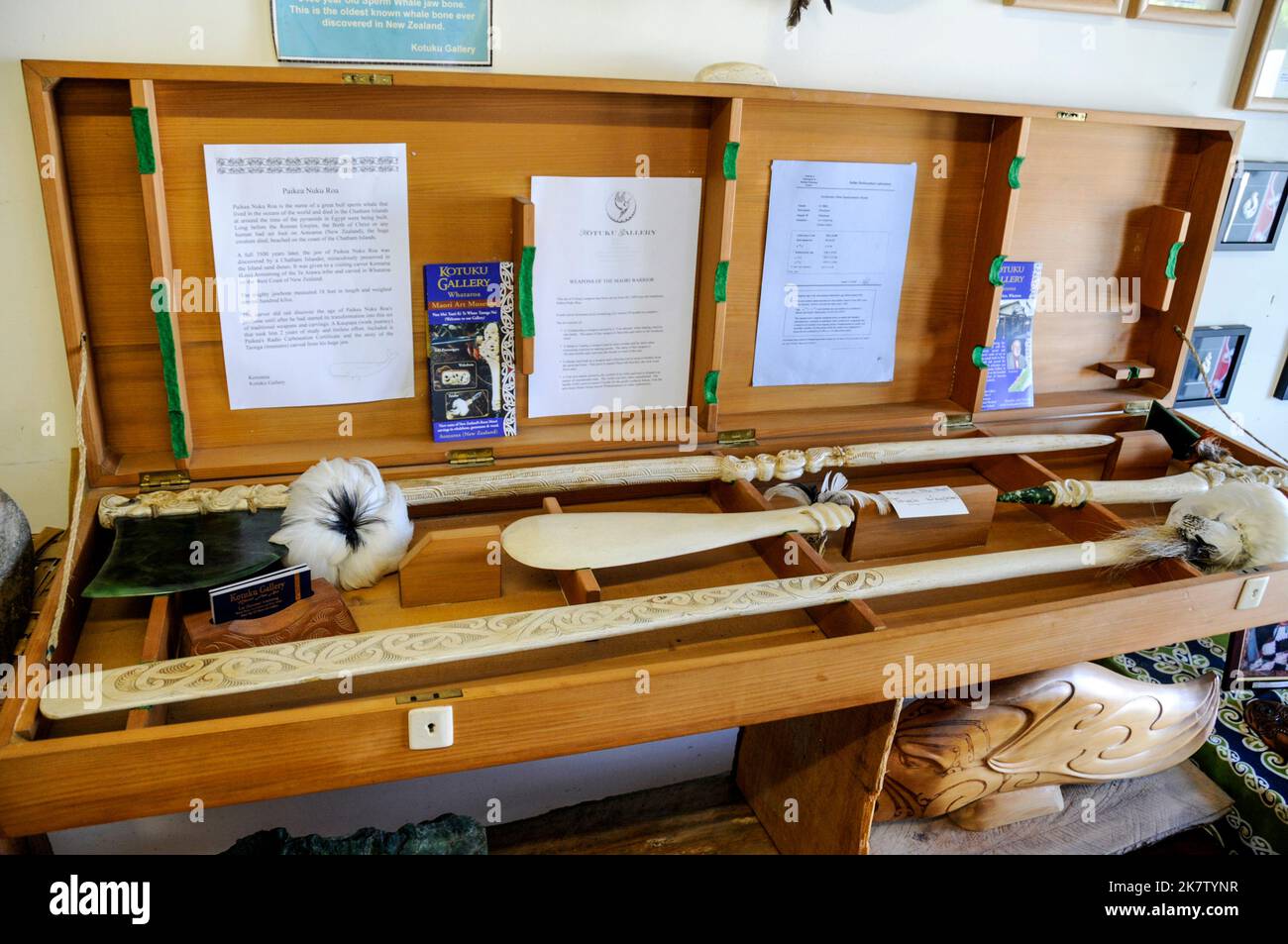 A handmade case of 4 hand carved weapons made from a 3,500 years old ...