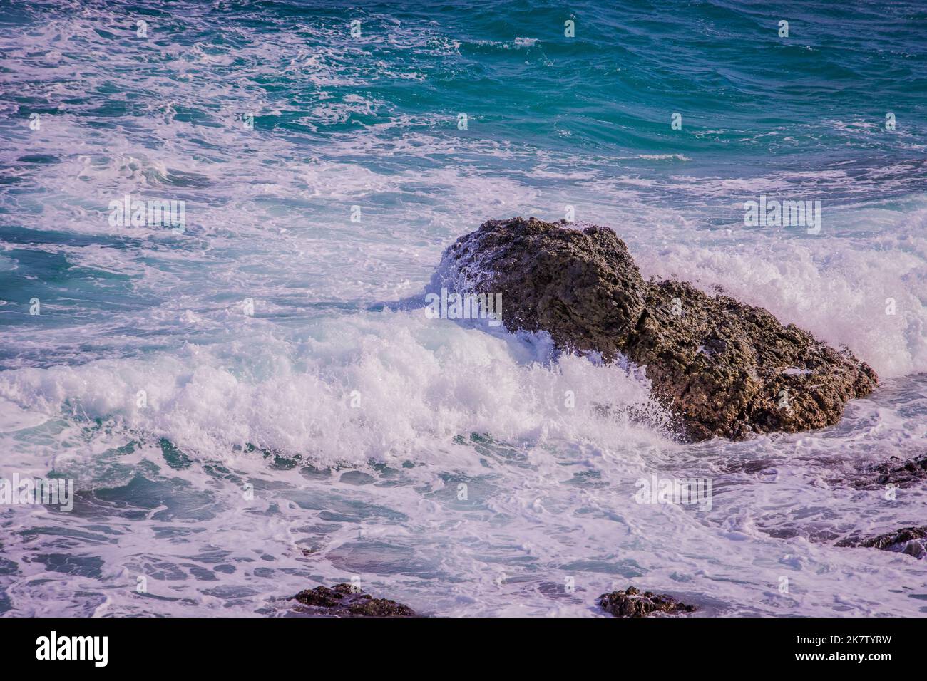 Philippines paradise ocean waves and sea foam, pristine clear waters in ...