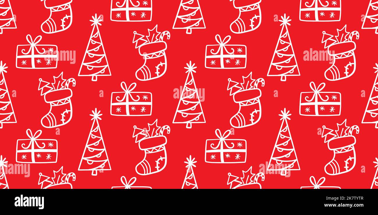 Christmas line seamless pattern Stock Vector Images - Alamy