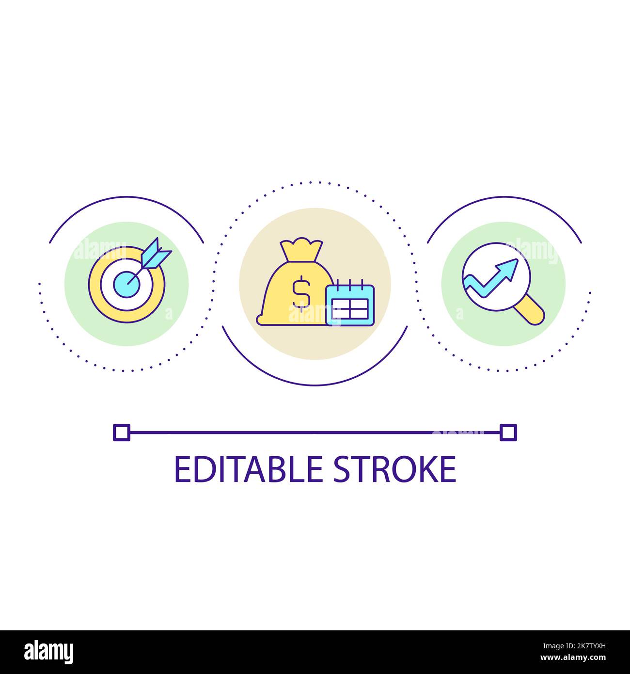 Revenue goal for business loop concept icon Stock Vector Image & Art ...