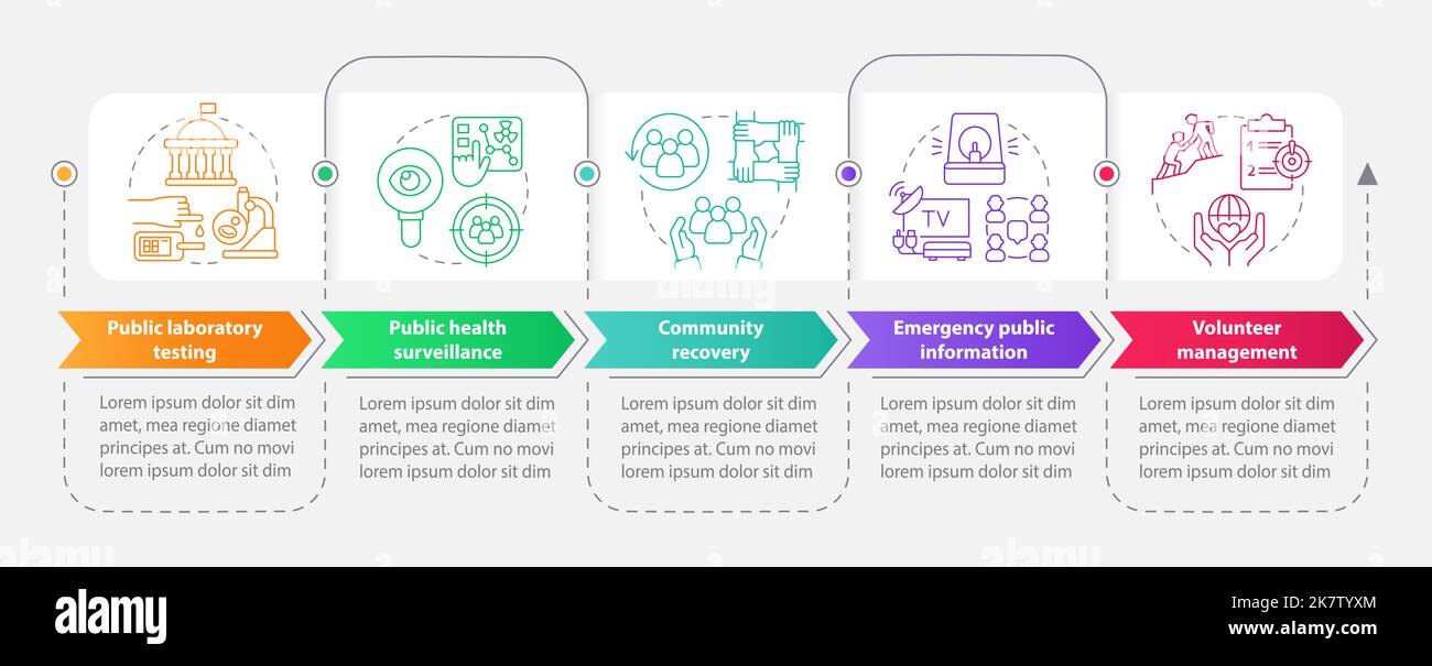 Public health preparedness rectangle infographic template Stock Vector ...
